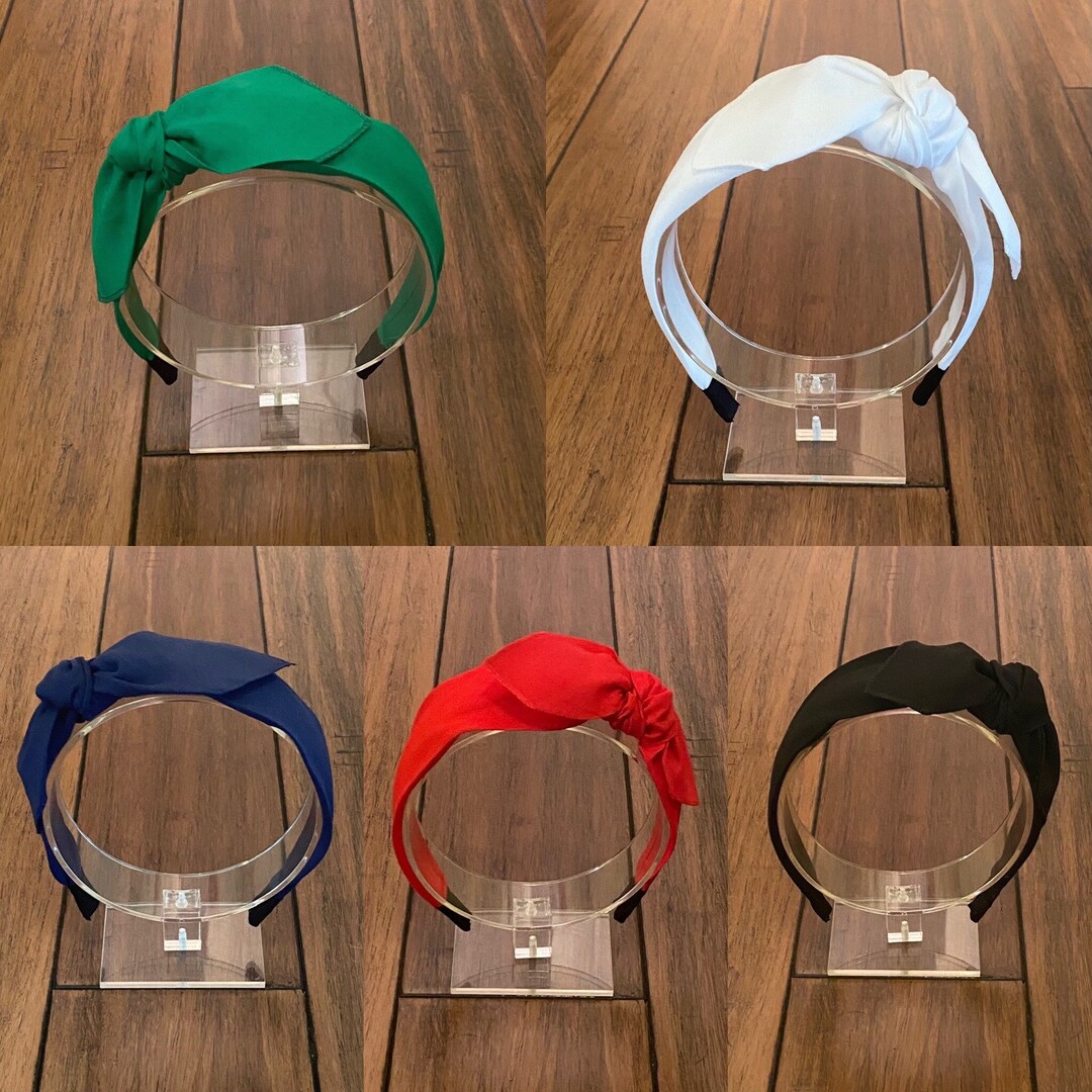 Solid Bandana Knot Tie Headband - Etsy