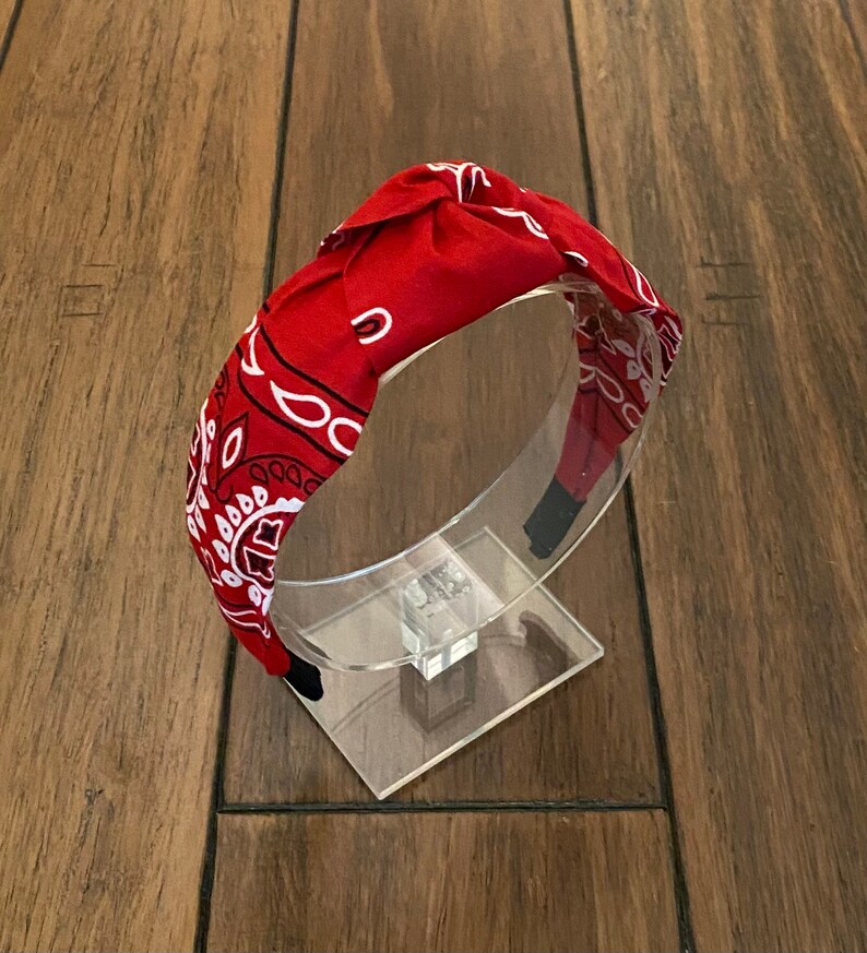 Red Top Knot Bandana Headband - Etsy