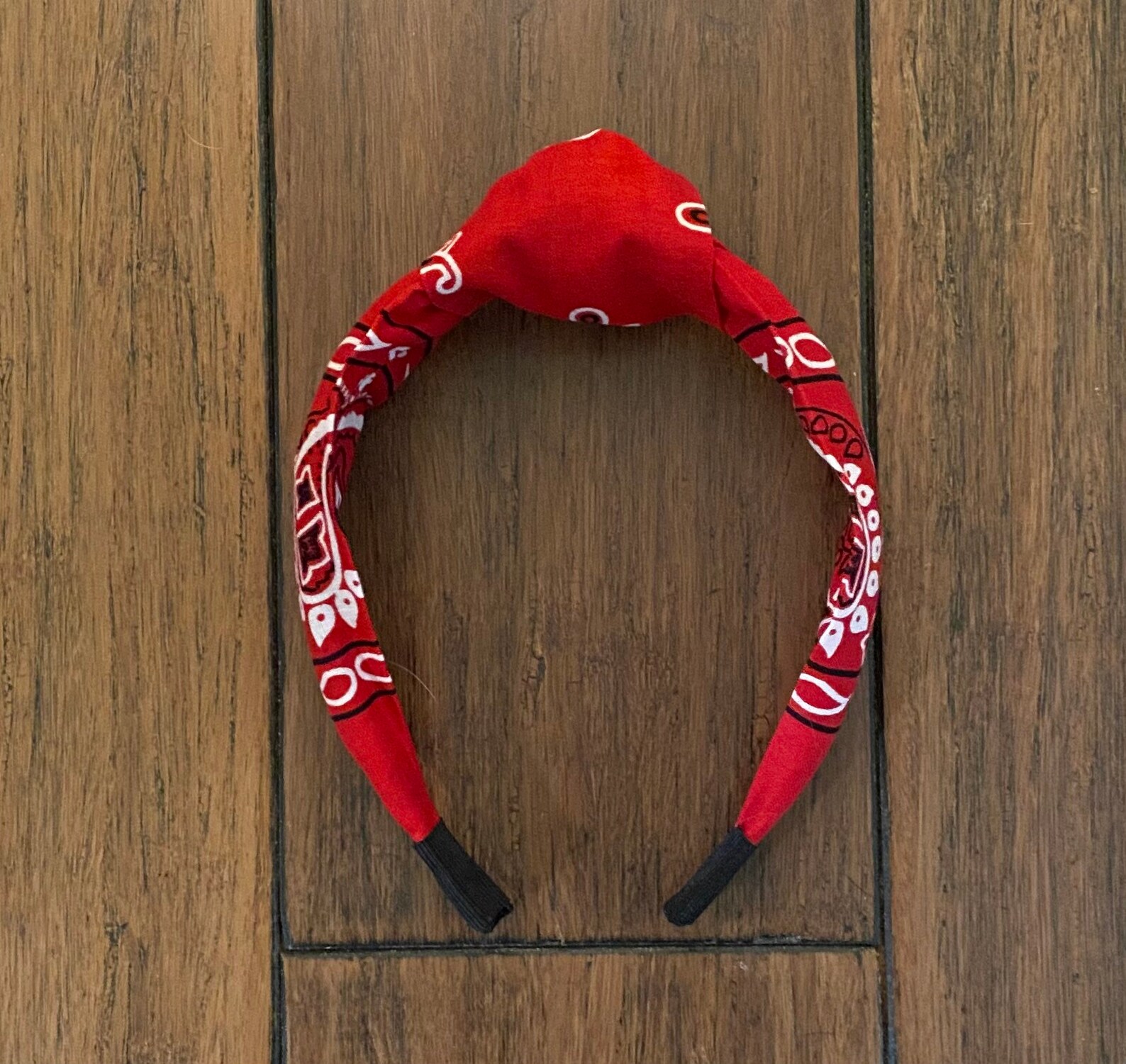 Red Top Knot Bandana Headband - Etsy
