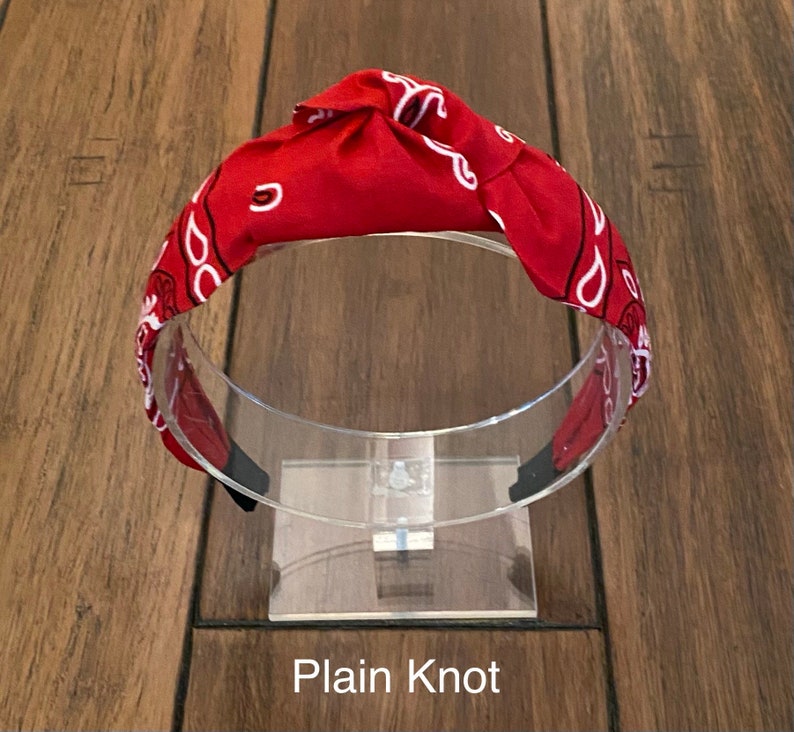 Red Top Knot Bandana Headband - Etsy