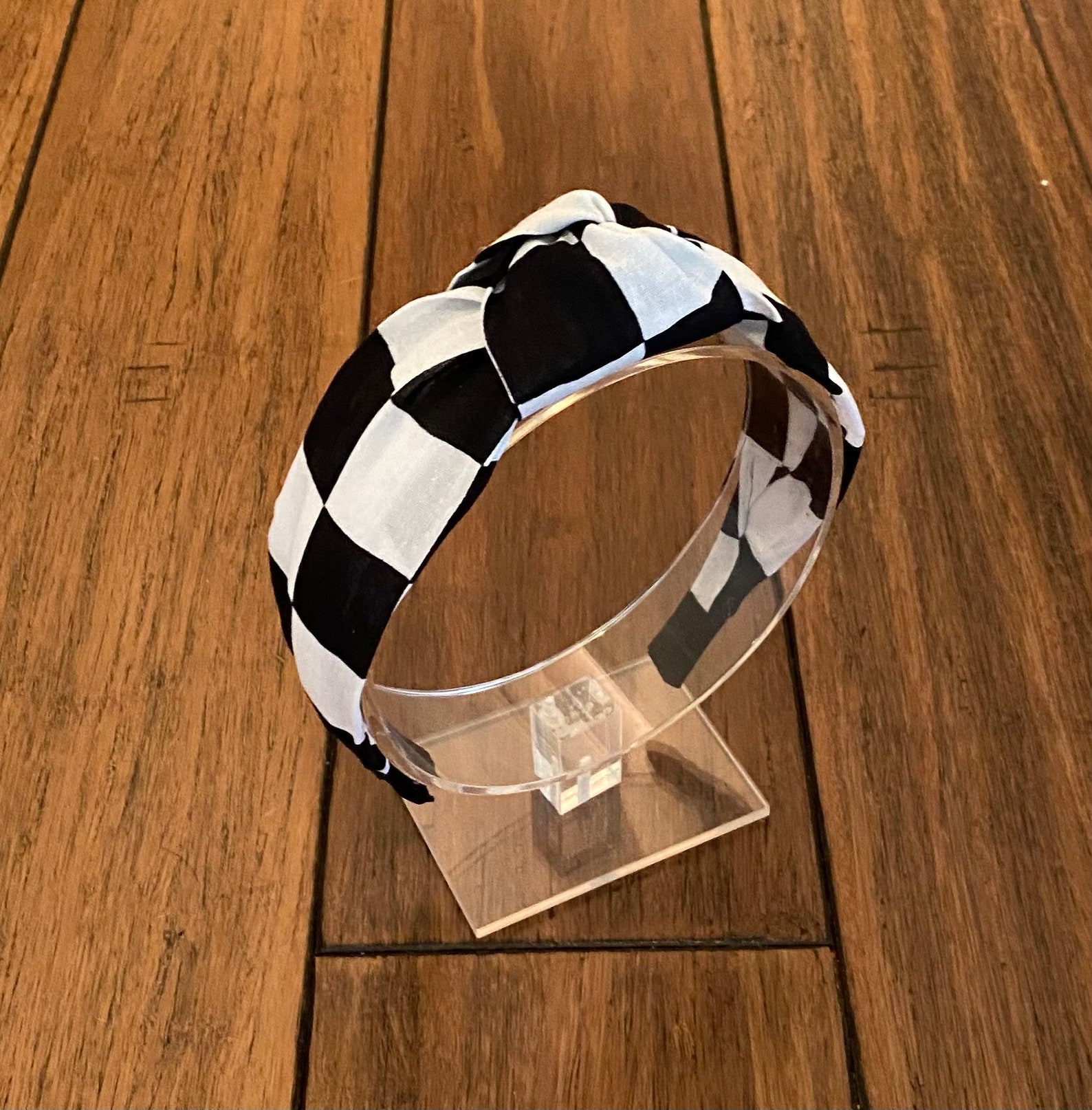 Checkerboard Bandana Top Knot Headband - Etsy