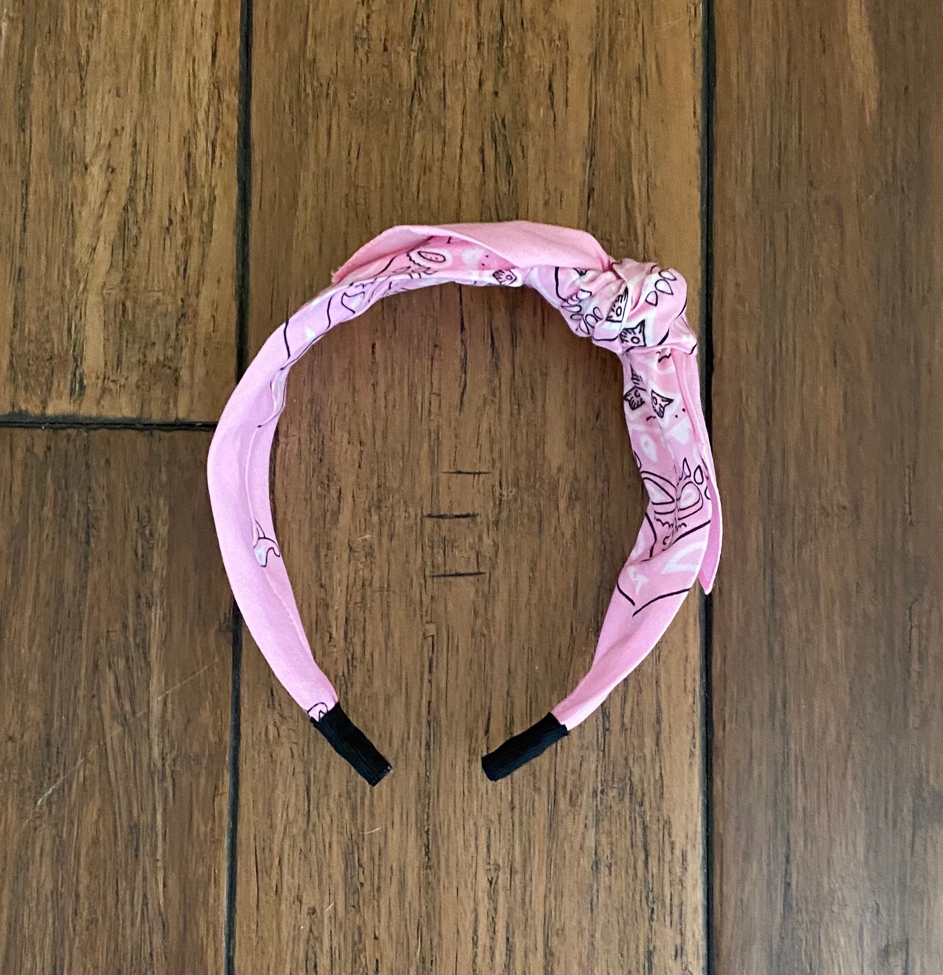 Light Pink Bandana Knot Tie Headband - Etsy