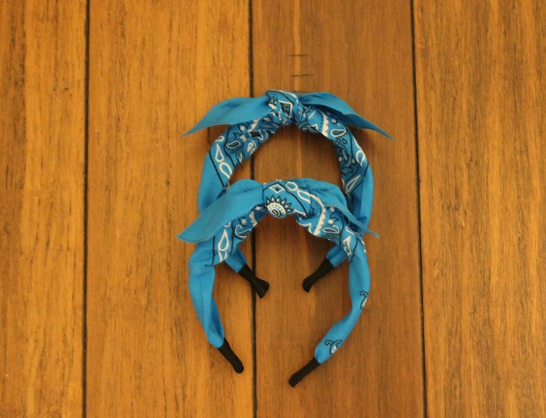 Turquoise Bandana Knot Tie Headband | Etsy