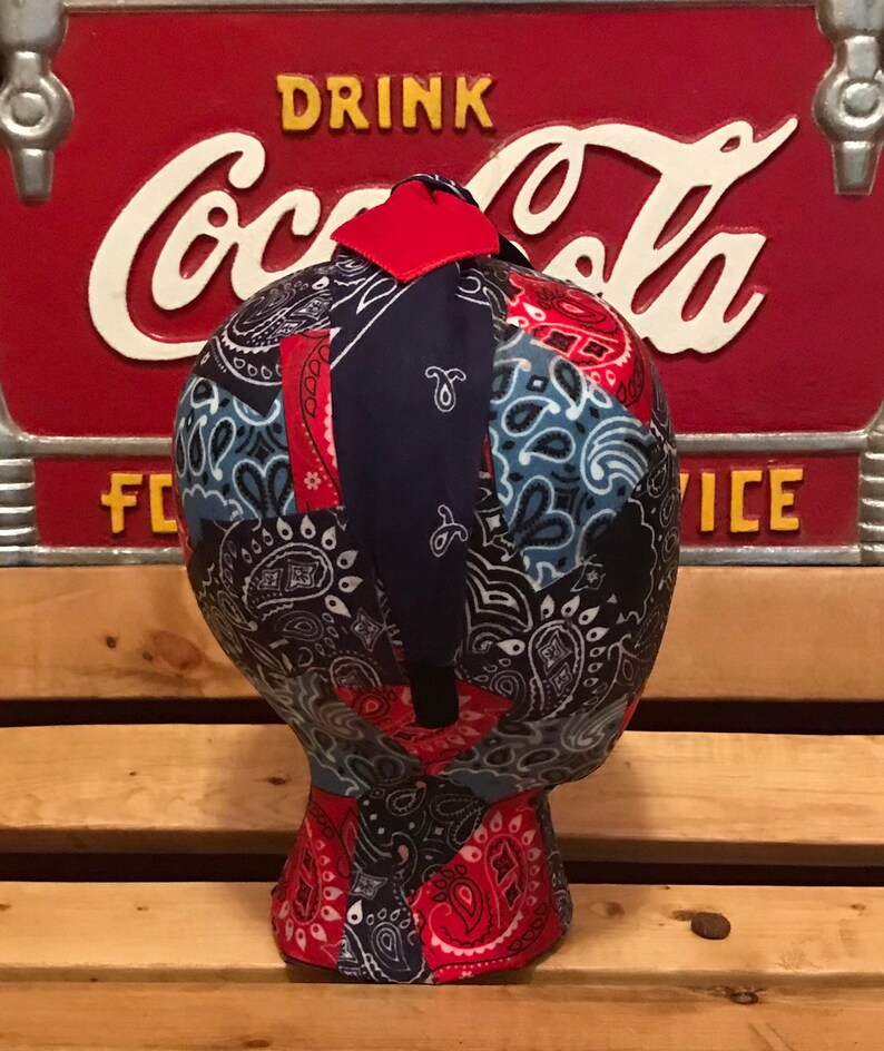 Red & Blue Bandana Knot Tie Headband | Etsy