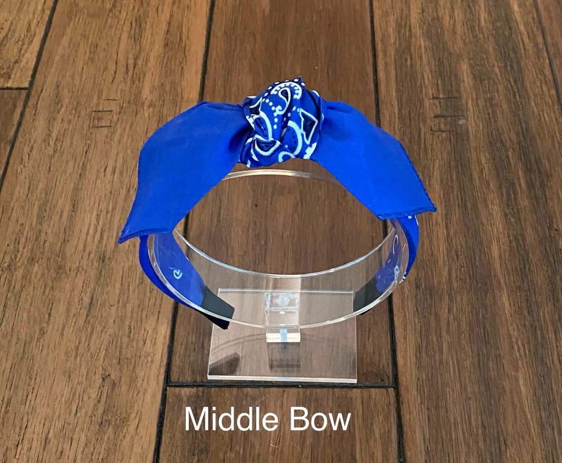 Royal Blue Bandana Knot Tie Headband - Etsy