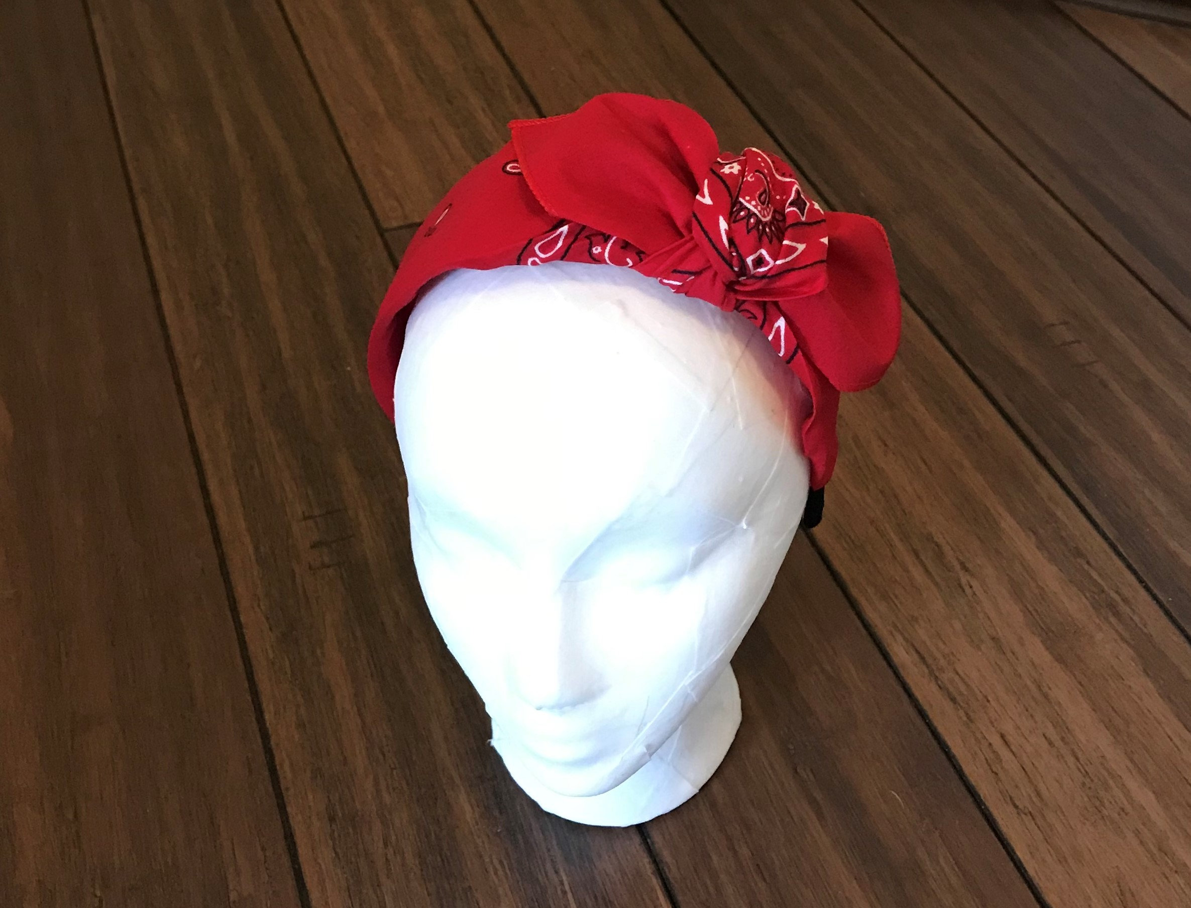 Red Bandana Knot Tie Headband - Etsy