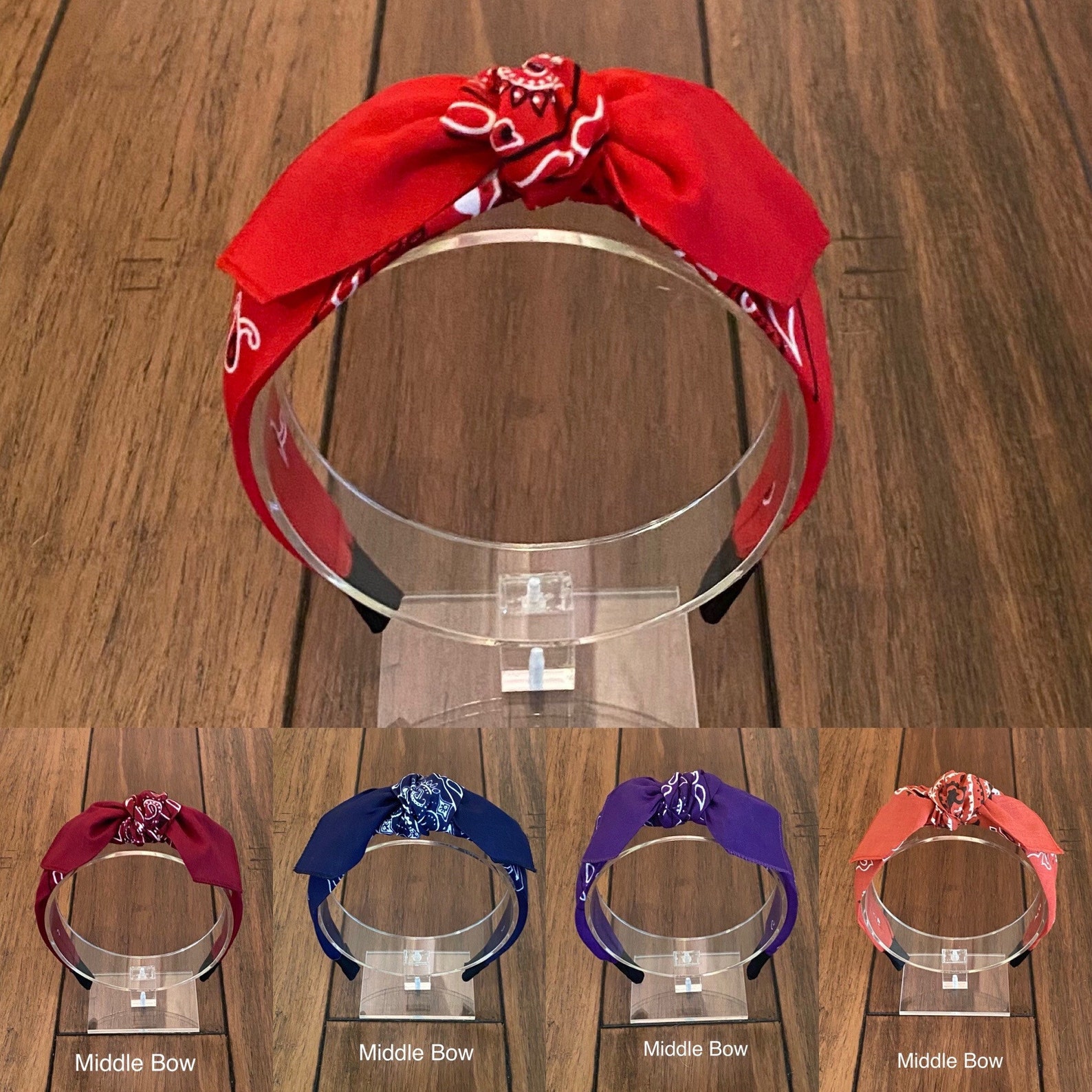 Middle Knot Tie Bandana Headband - Etsy