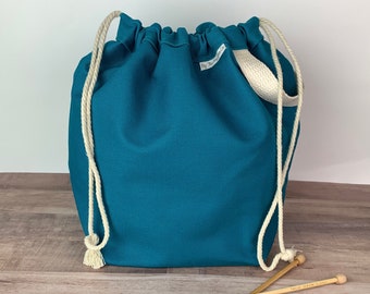 Teal Drawstring Bag | Etsy