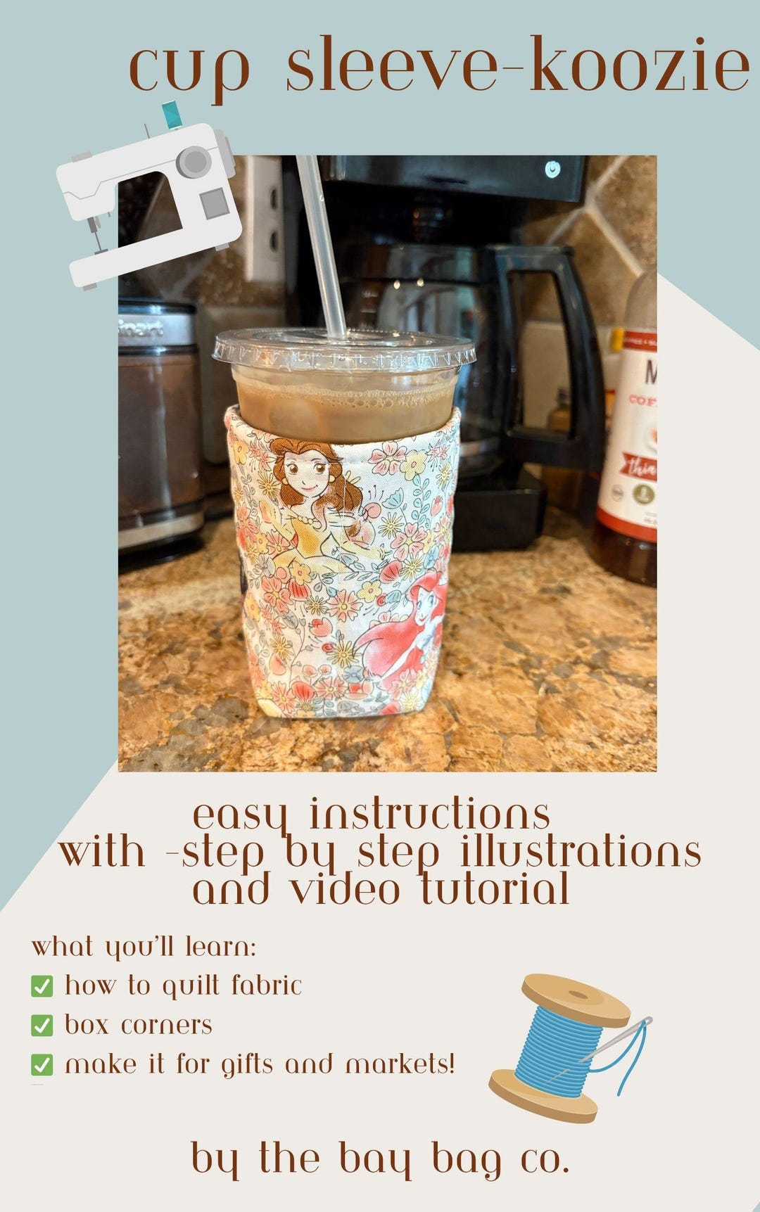 Cup Sleeve ONLY Sewing Pattern Tutorial - Etsy