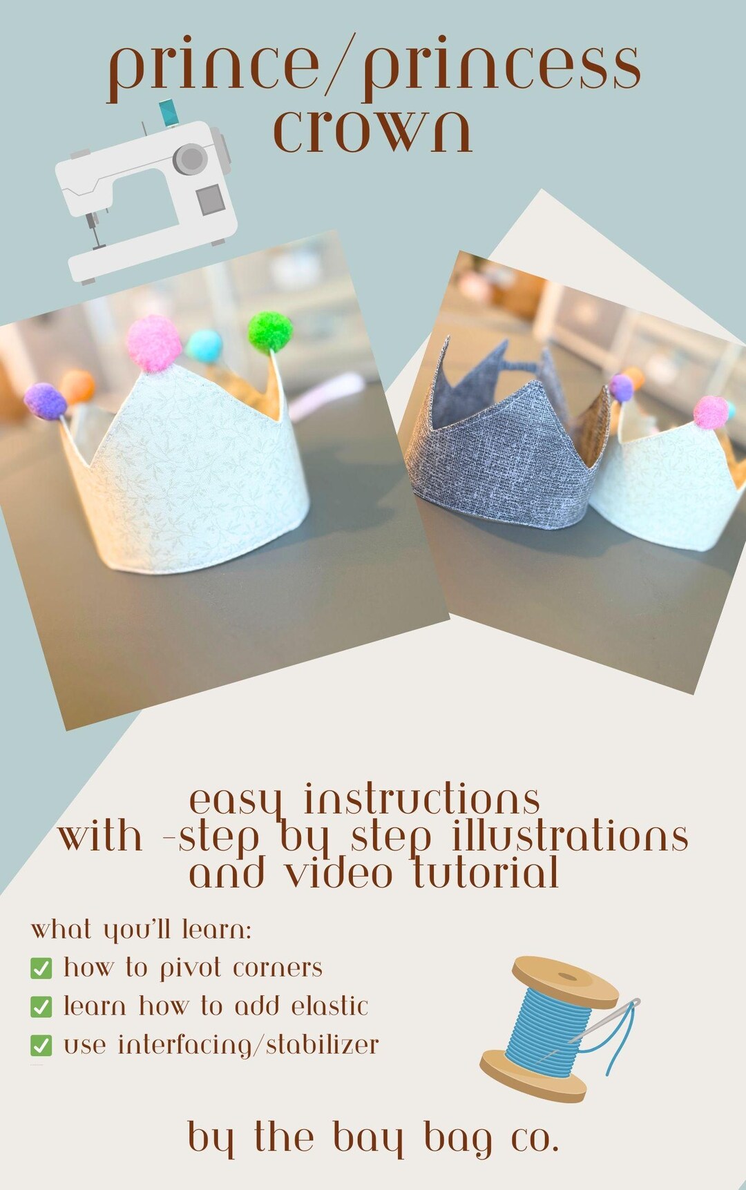 Sew Your Own Royal Crowns- Fabric Crowns Sewing Pattern Tutorial - Etsy
