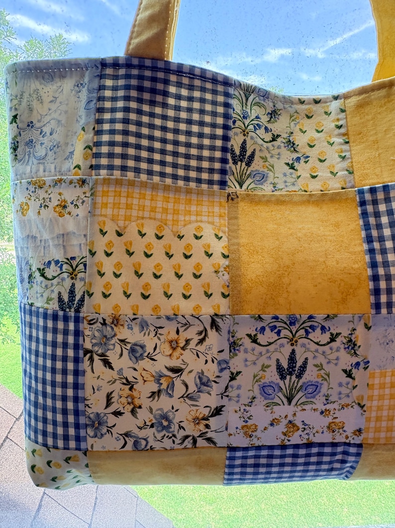 Patchwork Picnic Tote Bag- Sewing Pattern Tutorial - Etsy UK