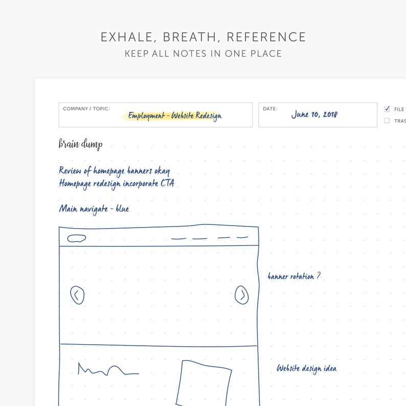 Brain Dump Printable, Notes Printable, Brain Dump Template, Notes Page ...