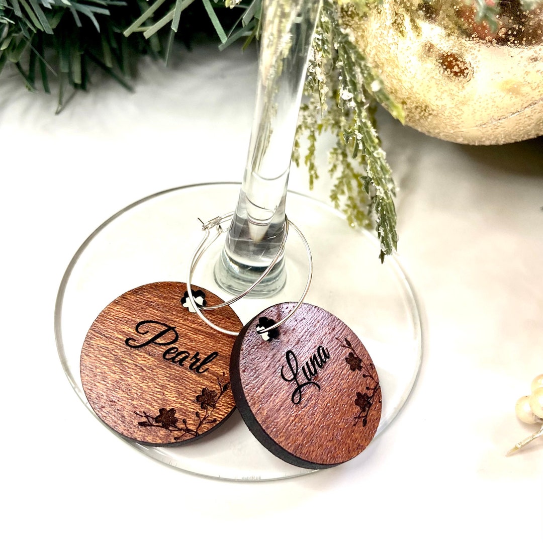 Personalized Name Wine Charms - Etsy