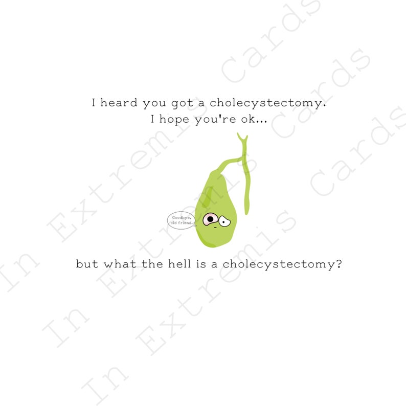 Gallbladder Surgery Card (cholecystectomy Get Well Greeting) Instant ...