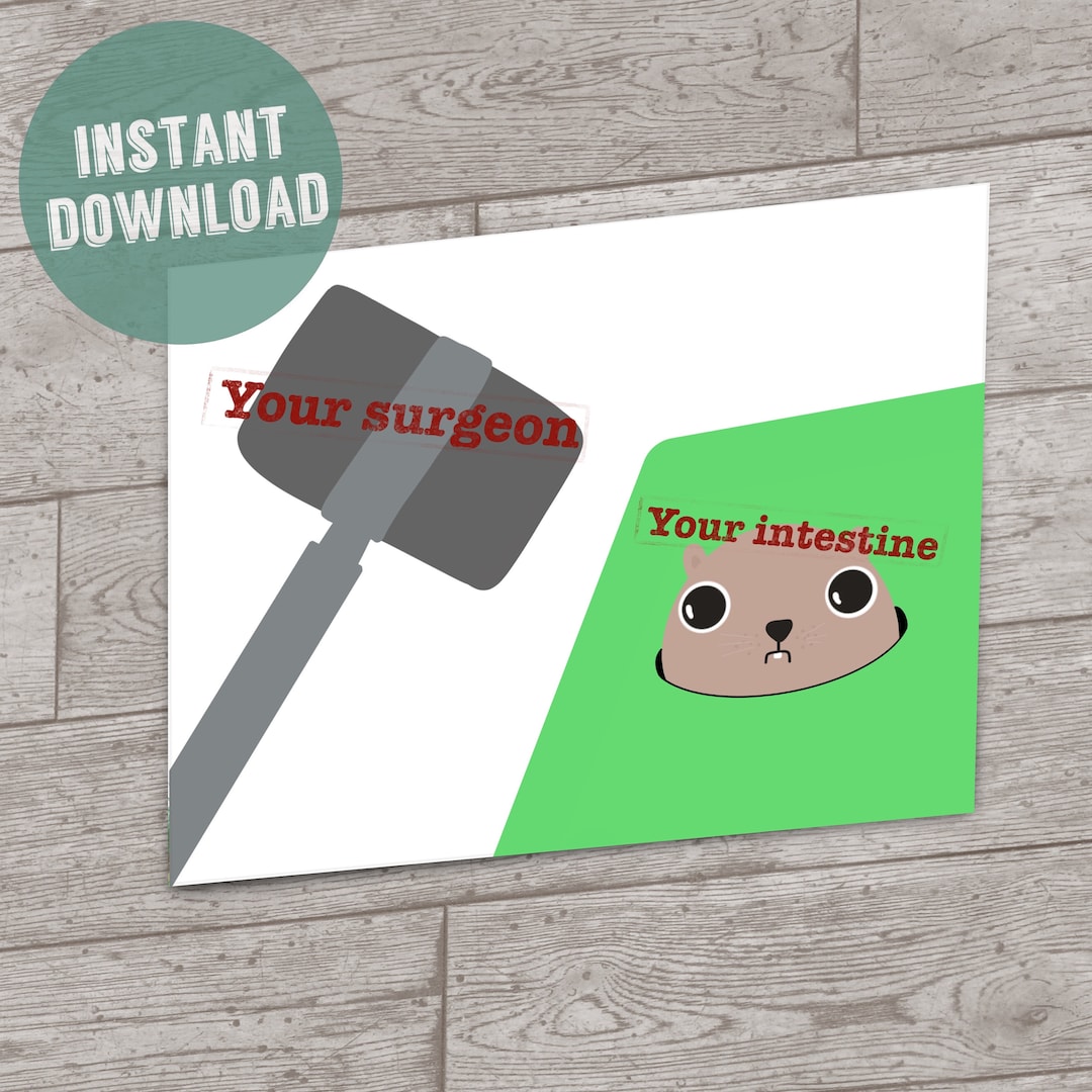 Funny Hernia Repair Surgery Card (surgical Get Well Hospital Greeting ...