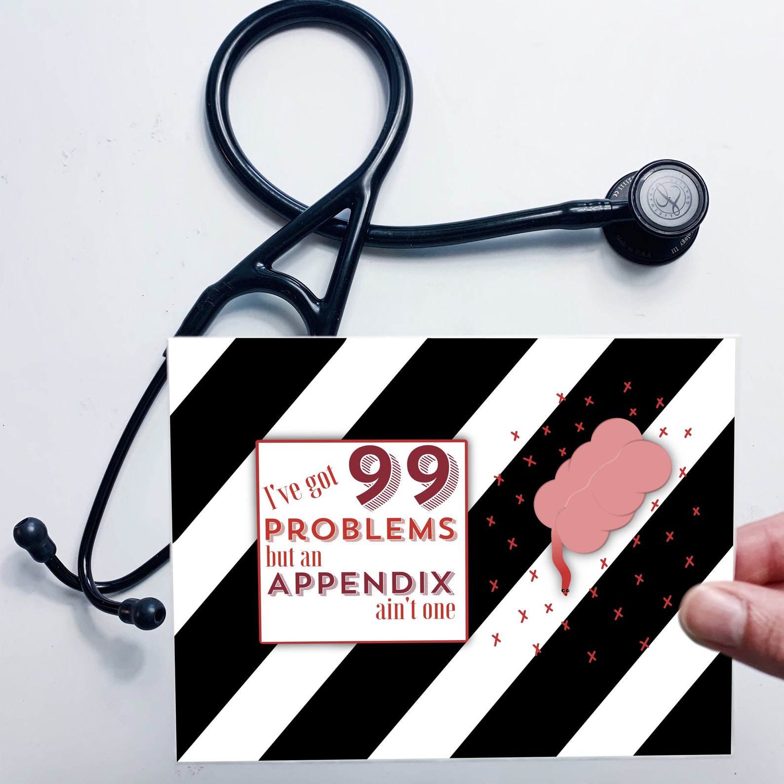 Funny Appendectomy Get Well Card (99 Problems Appendix Removal Surgery ...