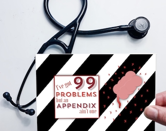 Funny Appendectomy Get Well Card appendix Removal Surgery, Appendicitis ...