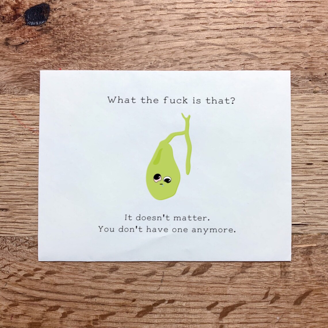 Funny Gallbladder Surgery Card (cholecystectomy Removal Get Well ...