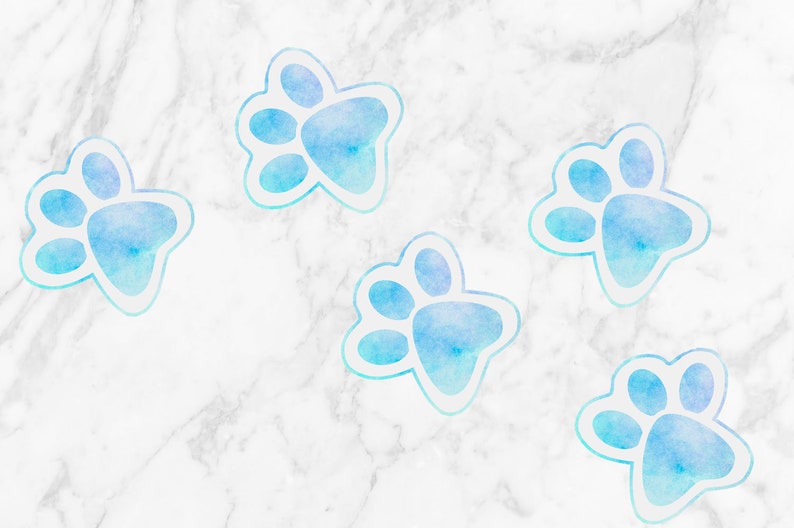 Blue Watercolour Easter Bunny Paw Prints Removable Fabric | Etsy