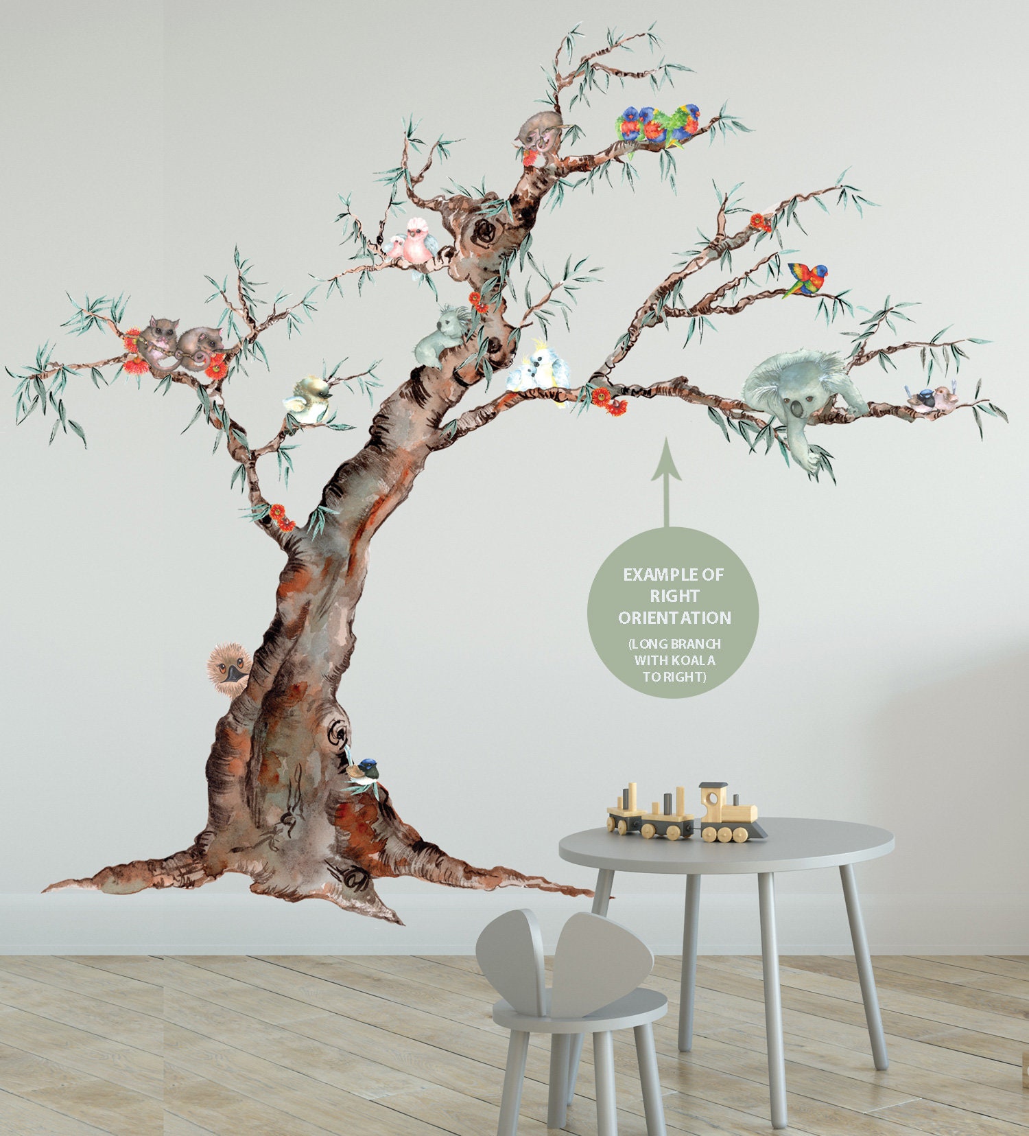 Aussie Gum Tree Removable Fabric Wall Sticker for Nursery or Room ...