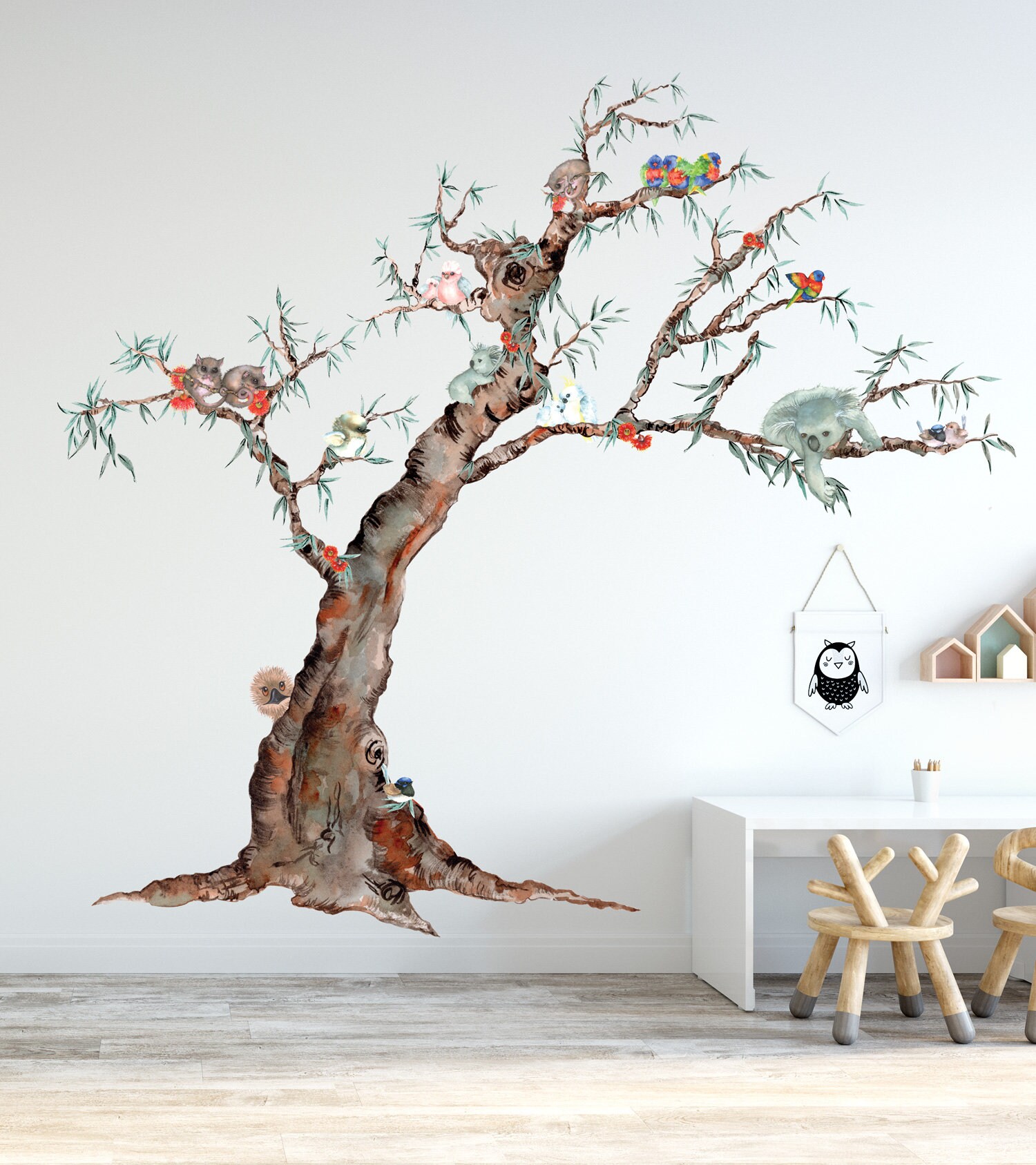 Aussie Gum Tree Removable Fabric Wall Sticker for Nursery or Room ...