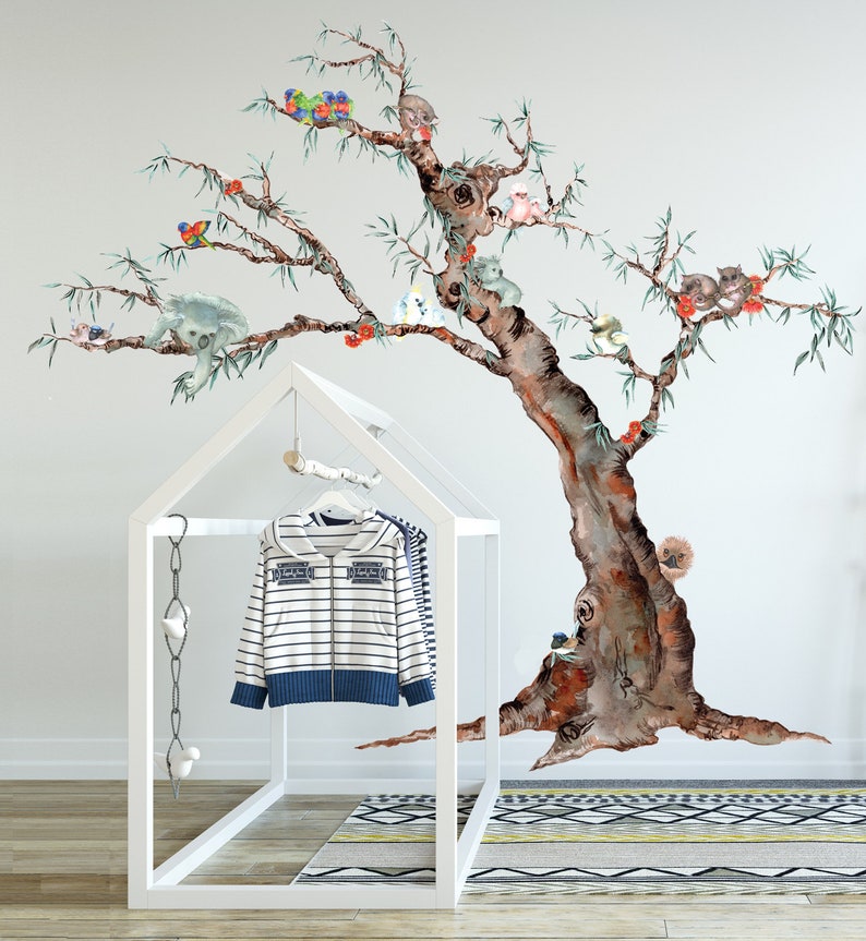 Aussie Gum Tree Removable Fabric Wall Sticker for Nursery or - Etsy ...