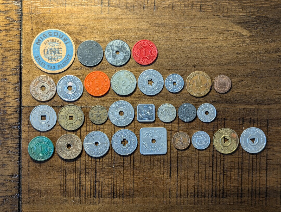 1930's-1940's Tax Token Collection Lot Alabama Arizona Colorado Kansas ...