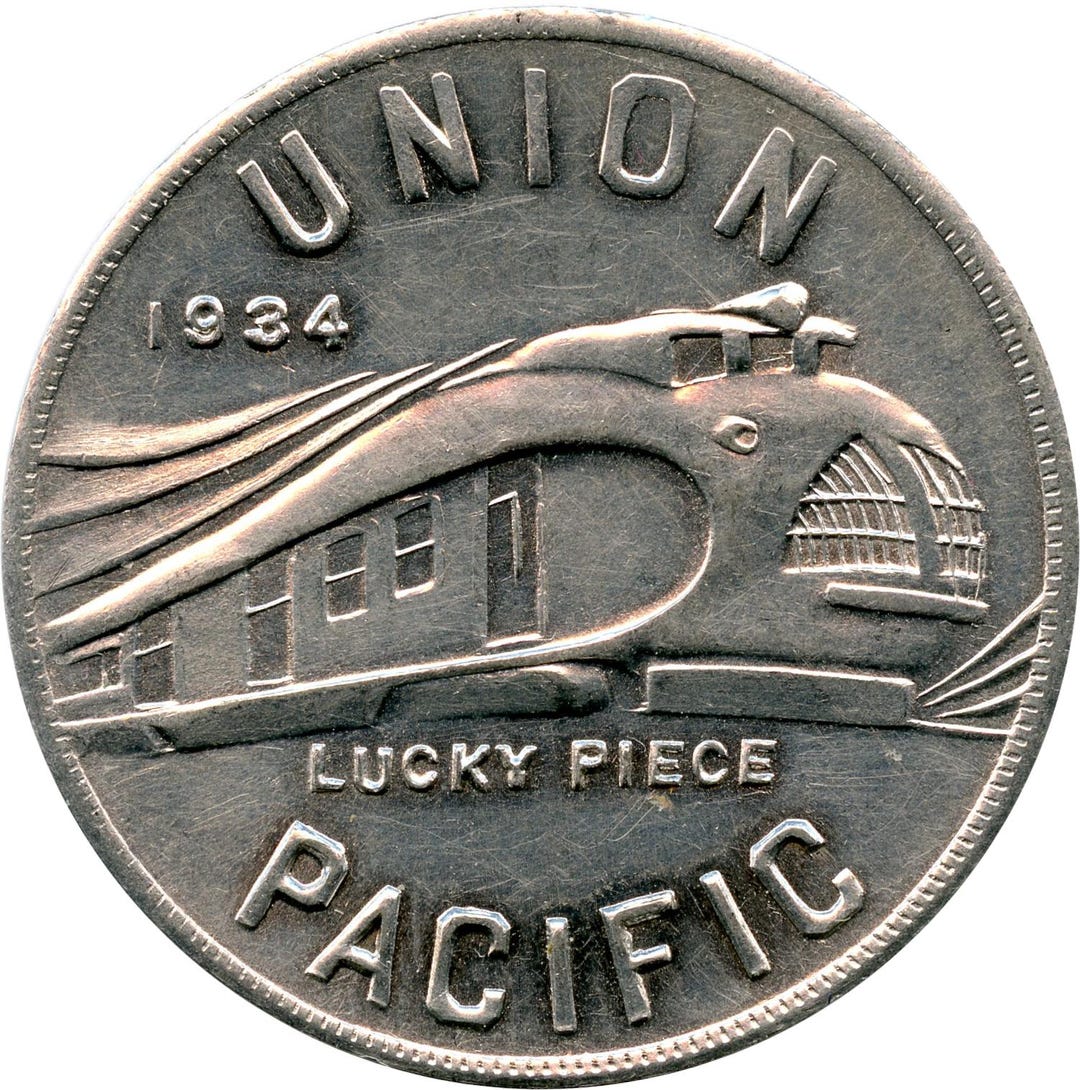 1934 Union Pacific Railroad UPRR Lucky Piece Alcoa Aluminum Pullman Car ...