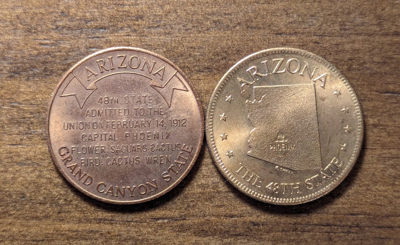 1912 Arizona AZ Grand Canyon Statehood 48th State Commemorative Coin ...