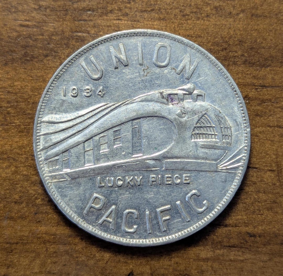 1934 Union Pacific Railroad UPRR Lucky Piece Alcoa Aluminum Pullman Car ...