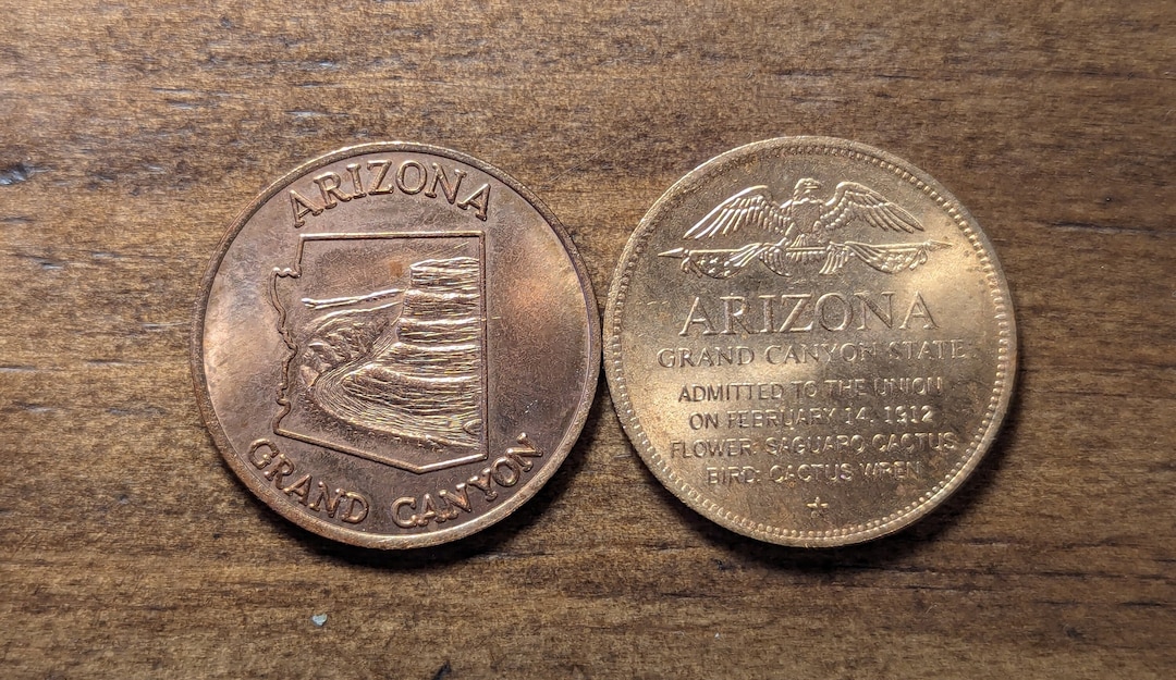 1912 Arizona AZ Grand Canyon Statehood 48th State Commemorative Coin ...