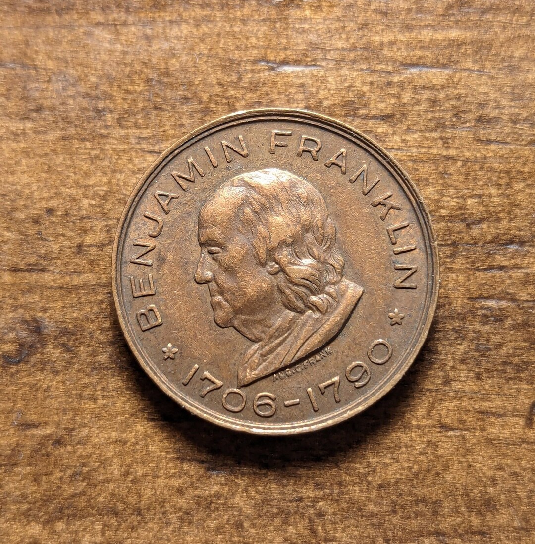 1706-1790 Benjamin Franklin Memorial Institute Philadelphia, Pennsylvania PA Brass Souvenir ...