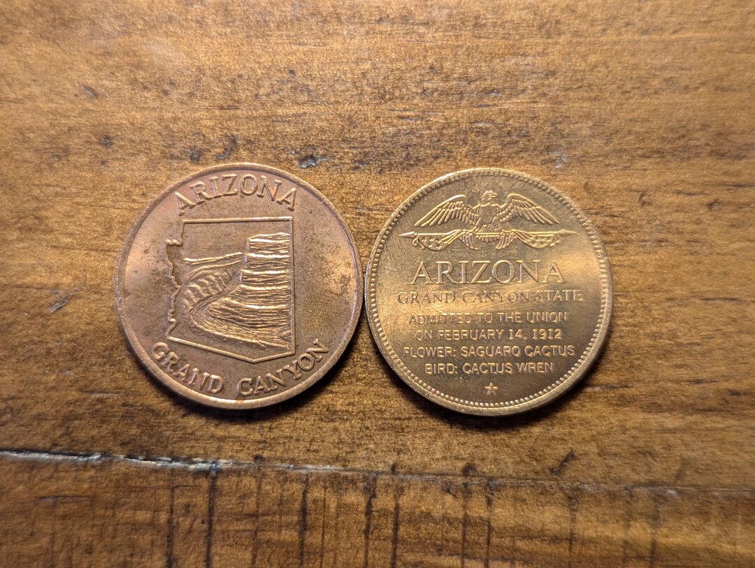 1912 Arizona AZ Grand Canyon Statehood 48th State Commemorative Coin ...