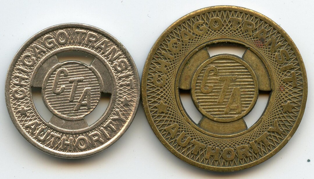 Chicago, Illinois IL Chicago Transit Authority CTA Fare Transit Coins ...