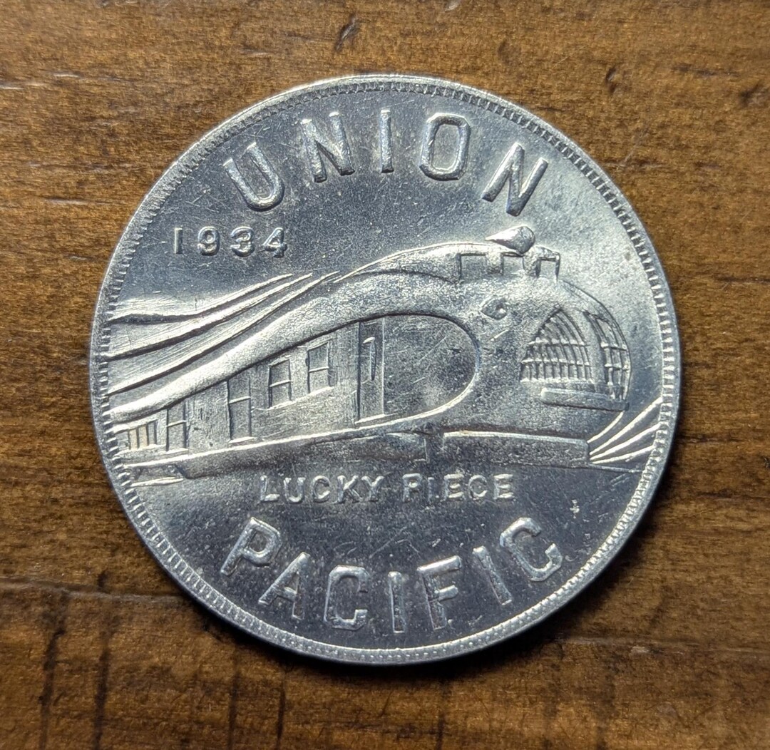 1934 Union Pacific Railroad UPRR Lucky Piece Alcoa Aluminum Pullman Car ...