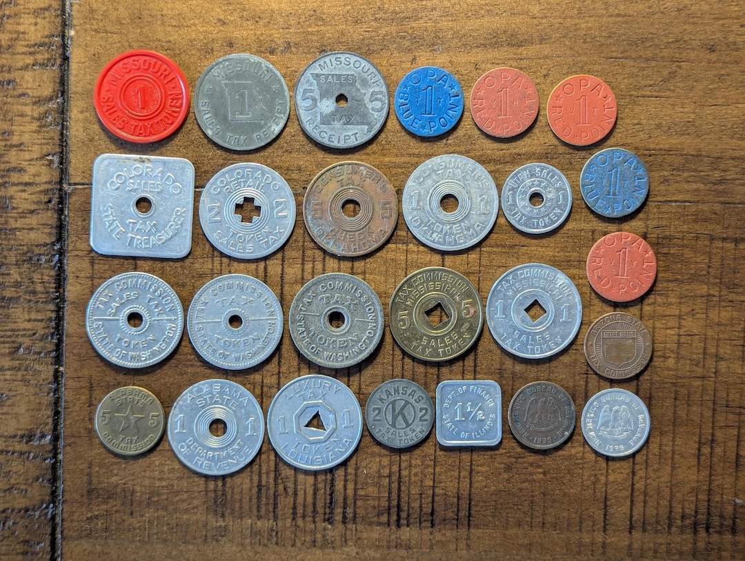1930's-1940's Tax Token Collection Lot Alabama Arizona Colorado ...