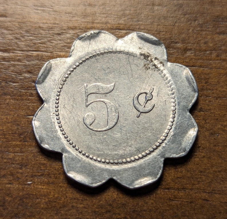 Cheney, Washington WA Kelly's Place 5 Cents Scalloped Aluminum Coin ...