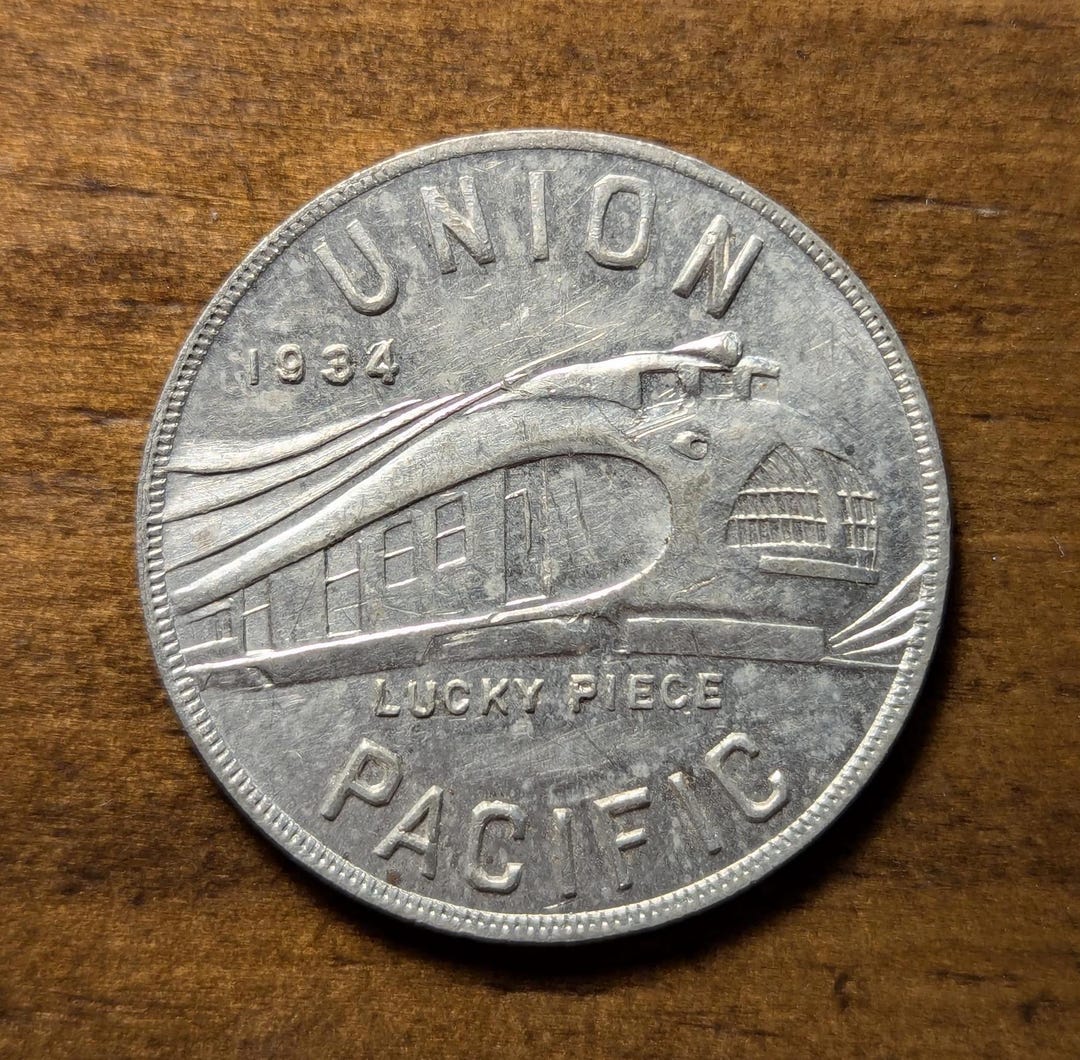1934 Union Pacific Railroad UPRR Lucky Piece Alcoa Aluminum Pullman Car ...