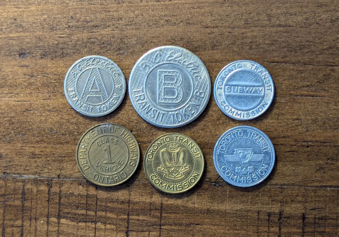 Ontario, Toronto, Vancouver, British Columbia Canada Transit Token Set ...