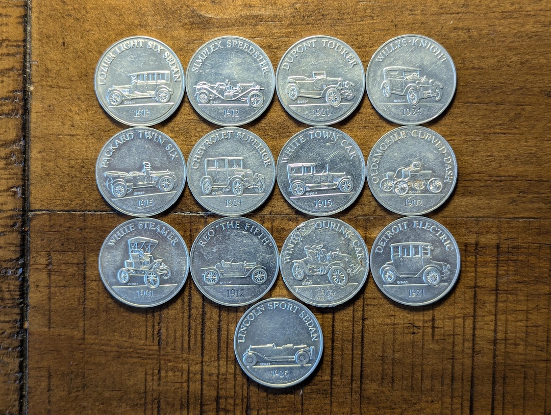 1902-1925 Sunoco Antique Car Series Coin Token Lot of 13 Chevrolet ...