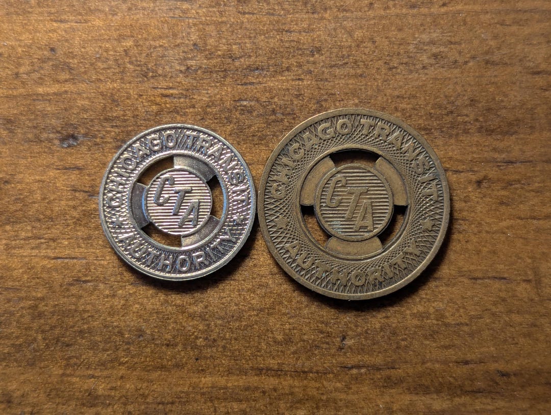 Chicago, Illinois IL Chicago Transit Authority CTA Fare Transit Coins ...