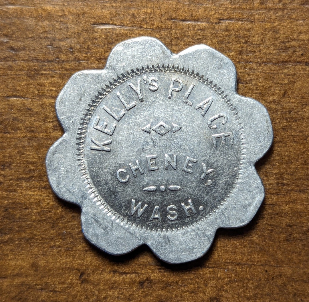 Cheney, Washington WA Kelly's Place 5 Cents Scalloped Aluminum Coin ...