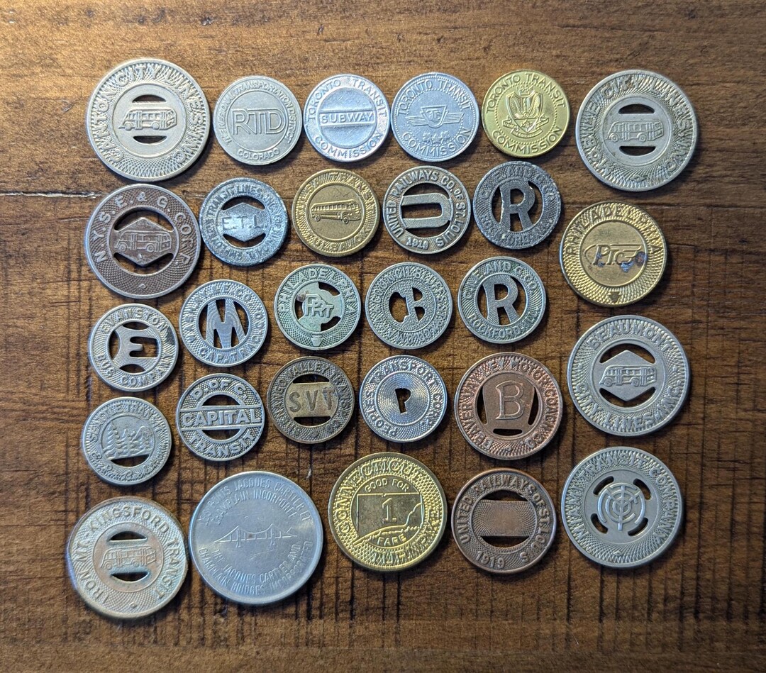 Large Transit Token Collection Group Lot of 28 Pieces Colorado ...
