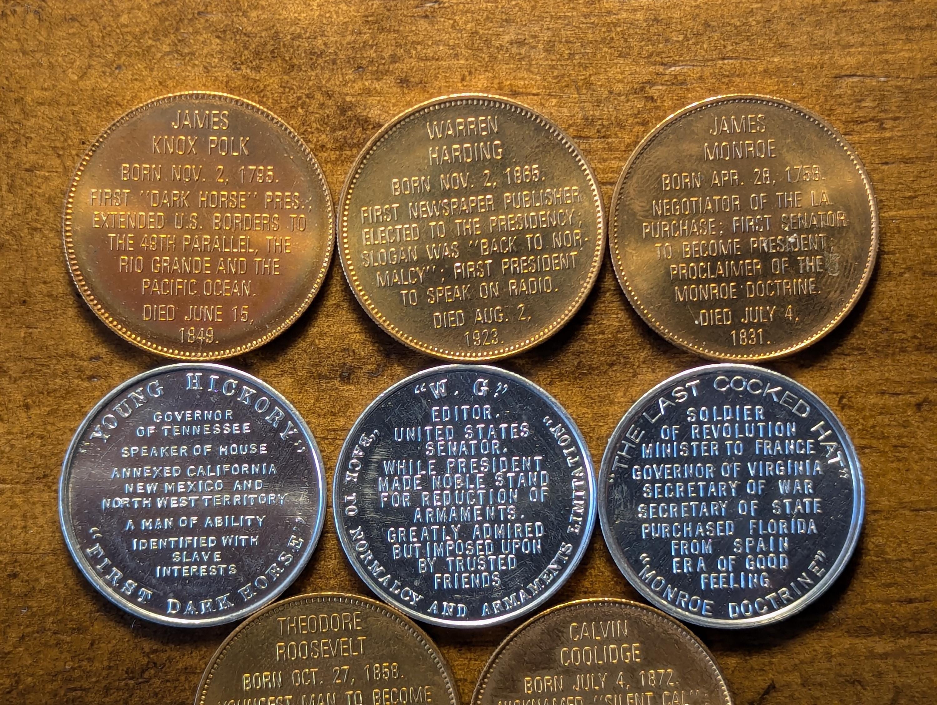 James Polk Warren Harding James Monroe Theodore Roosevelt Calvin ...