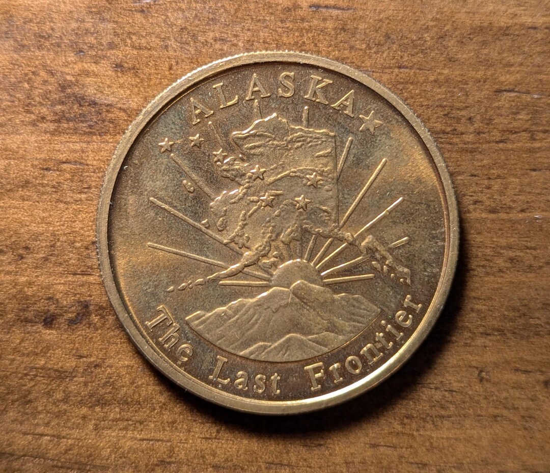 Alaska AK the Last Frontier Map Outline State of Alaska Sunrise ...