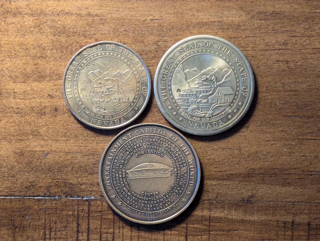 Nevada State Seal 36th State From Hoist to Highrise + Los Vegas Dollar ...