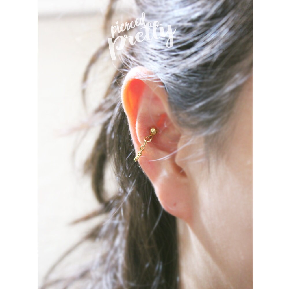 16g Conch Chain Earring Conch Hoop Earring Helix Earring - Etsy