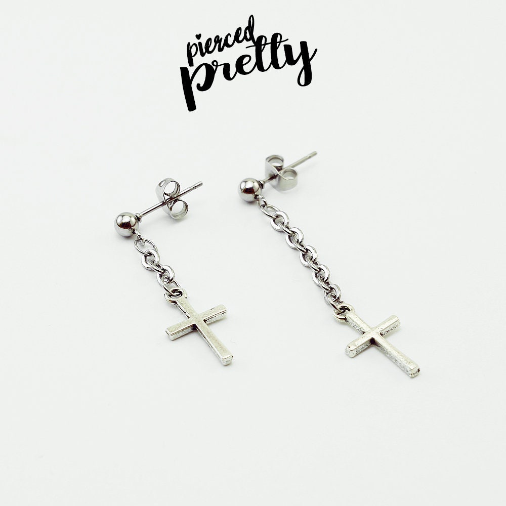 Cross Chain Earring Helix Earring 20g 16g Ear Cartilage - Etsy Canada