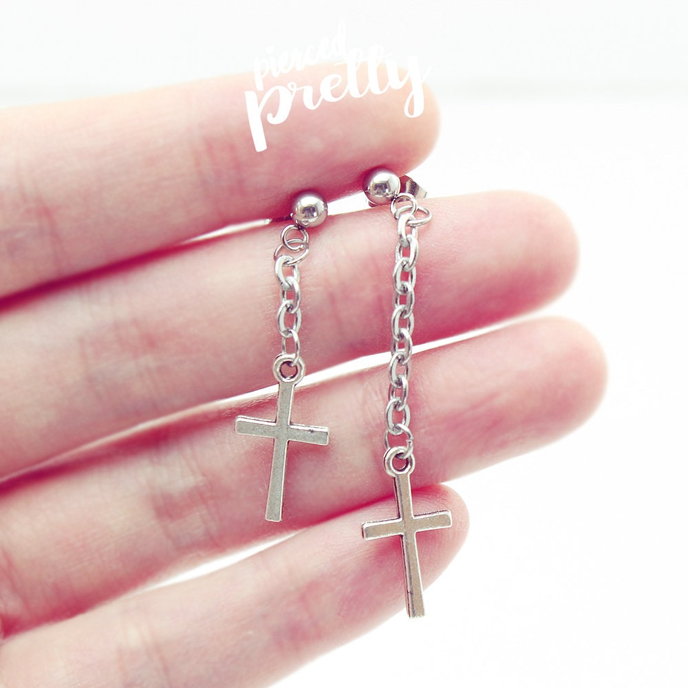 Cross Chain Earring Helix Earring 20g 16g Ear Cartilage - Etsy Canada