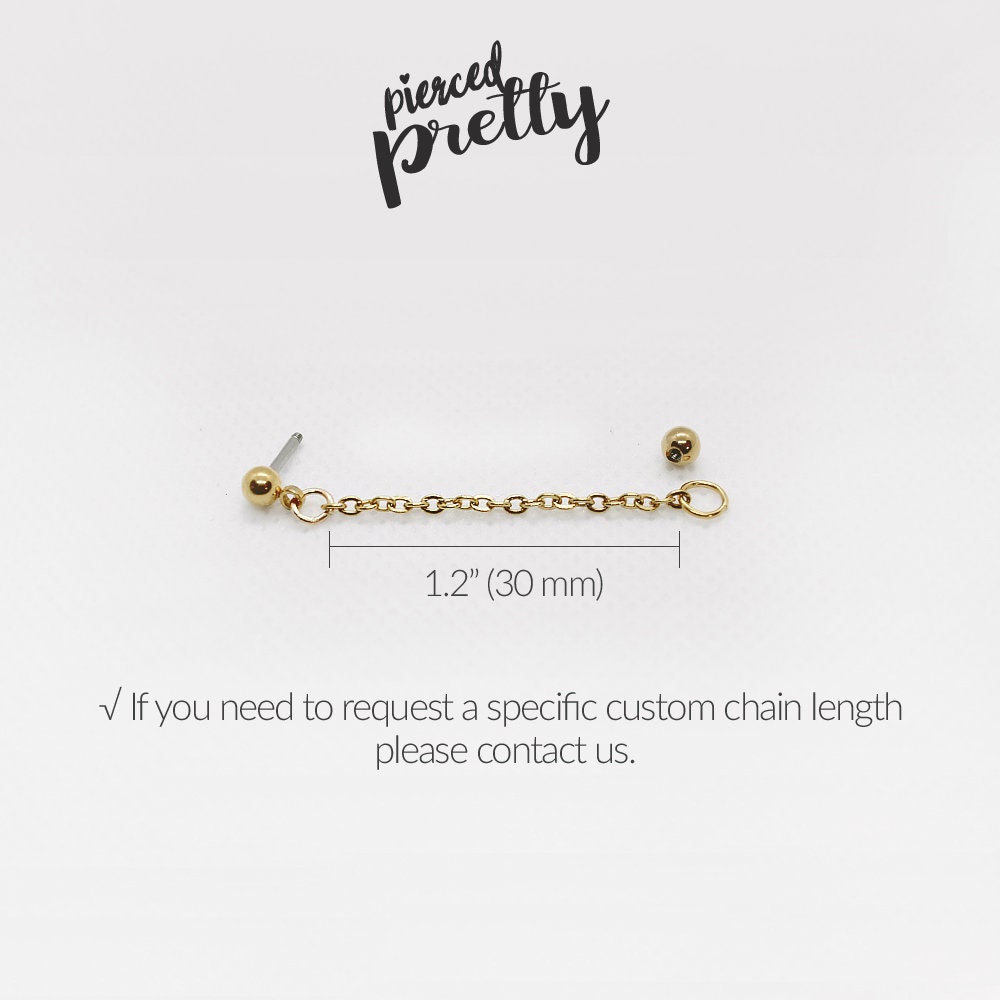 16g Conch Chain Earring Conch Hoop Earring Helix Earring - Etsy